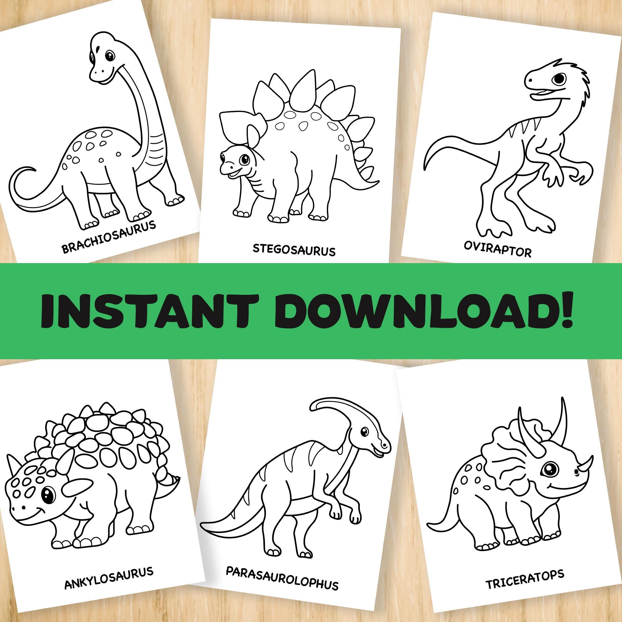 20 Printable Dinosaurs Coloring Pages for Kids, Cute Adorable Dino ...