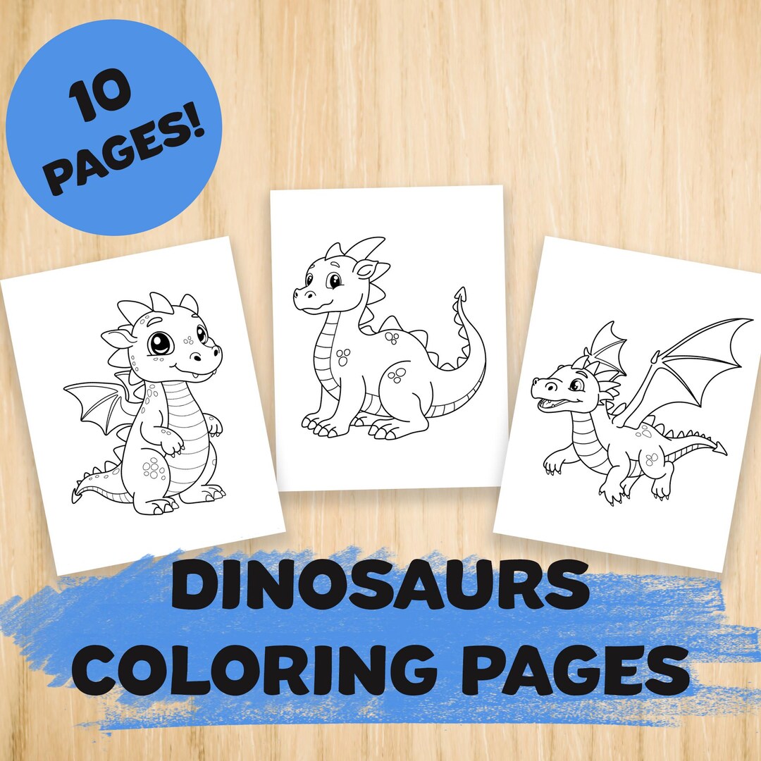 10 Dragon Printable Coloring Pages | Dragon Coloring Book | Kids Dragon ...