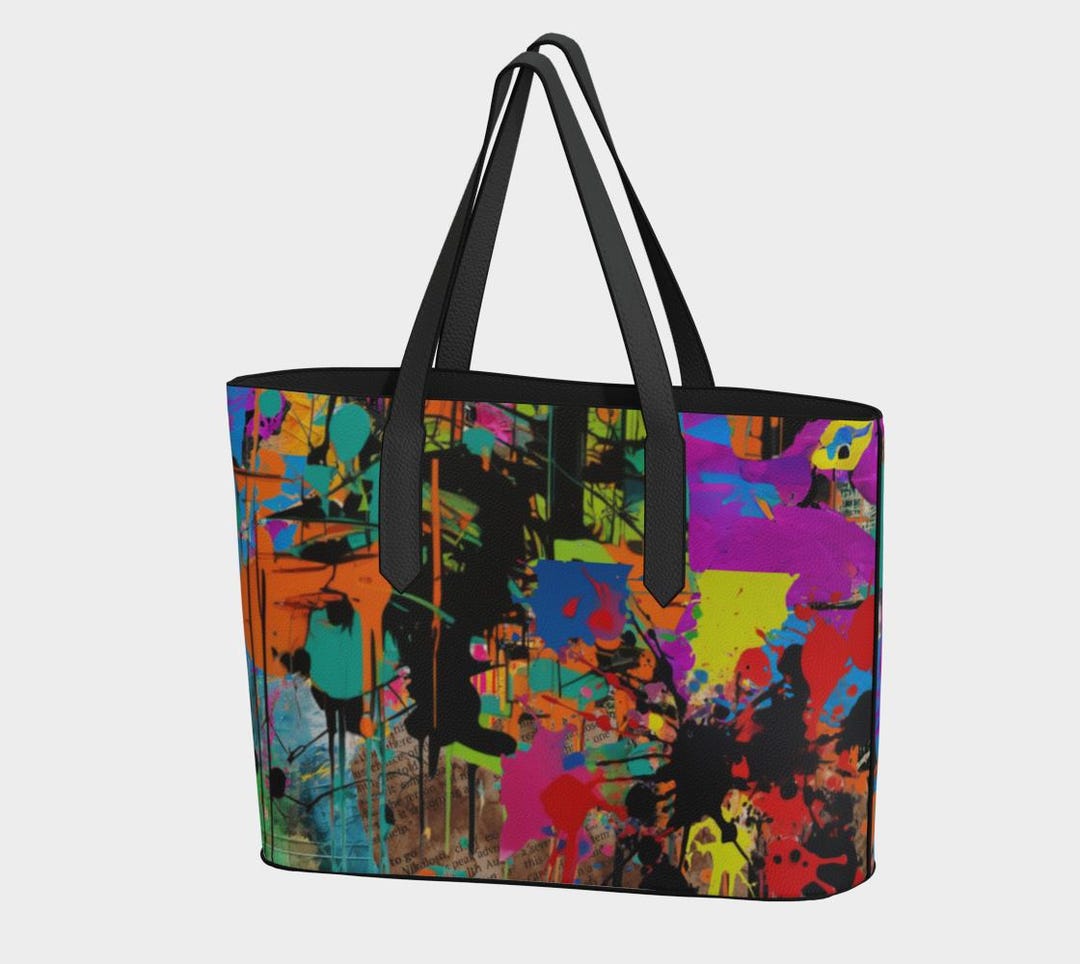 Vegan Leather Tote - Graffiti Custom - Etsy