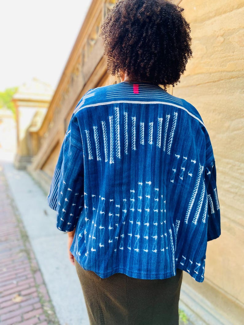 Indigo Jacket, African Mud Cloth, Handwoven Button-down - Etsy