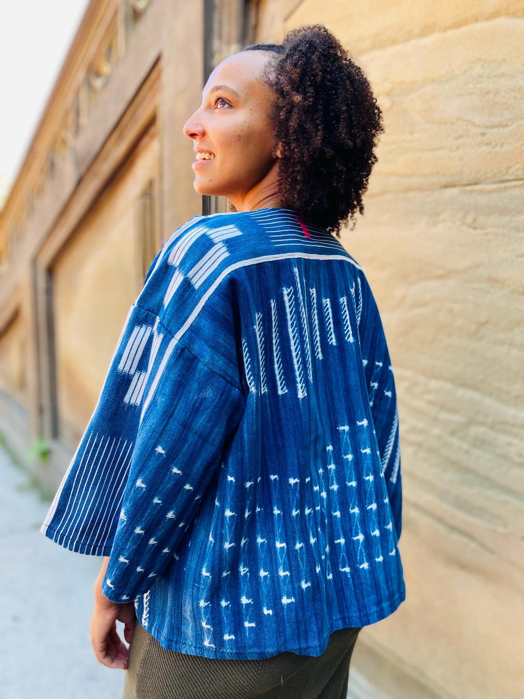 Indigo Jacket, African Mud Cloth, Handwoven Button-down - Etsy