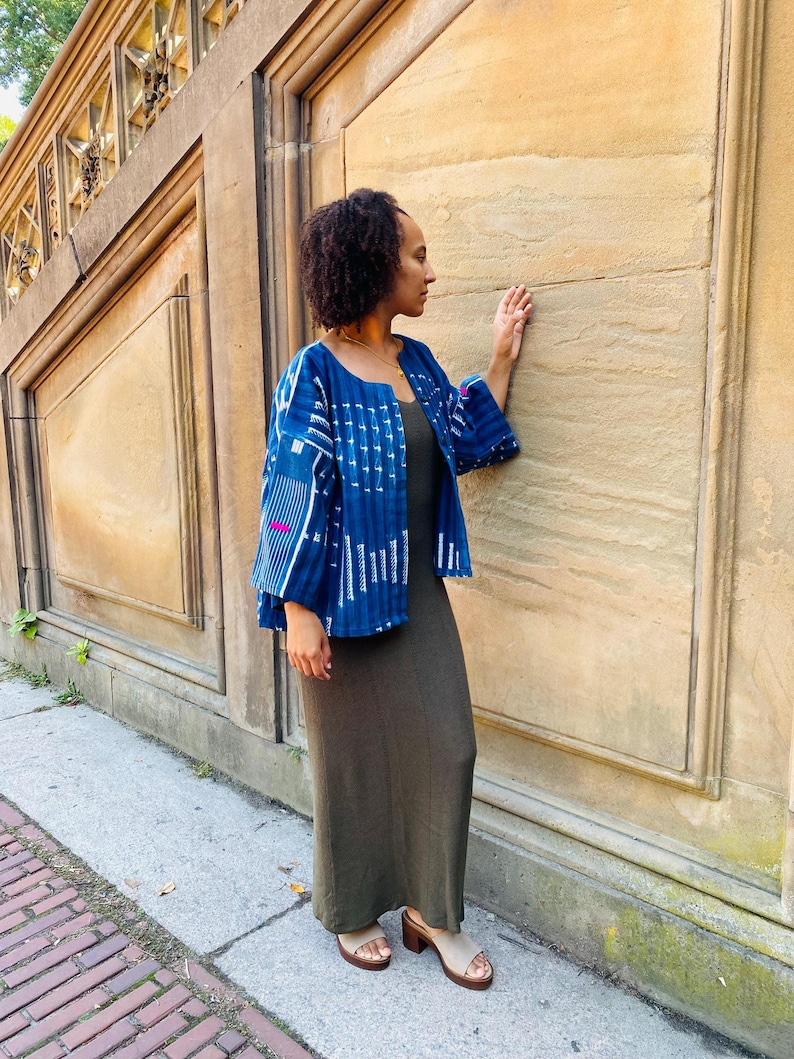 Indigo Jacket, African Mud Cloth, Handwoven Button-down - Etsy