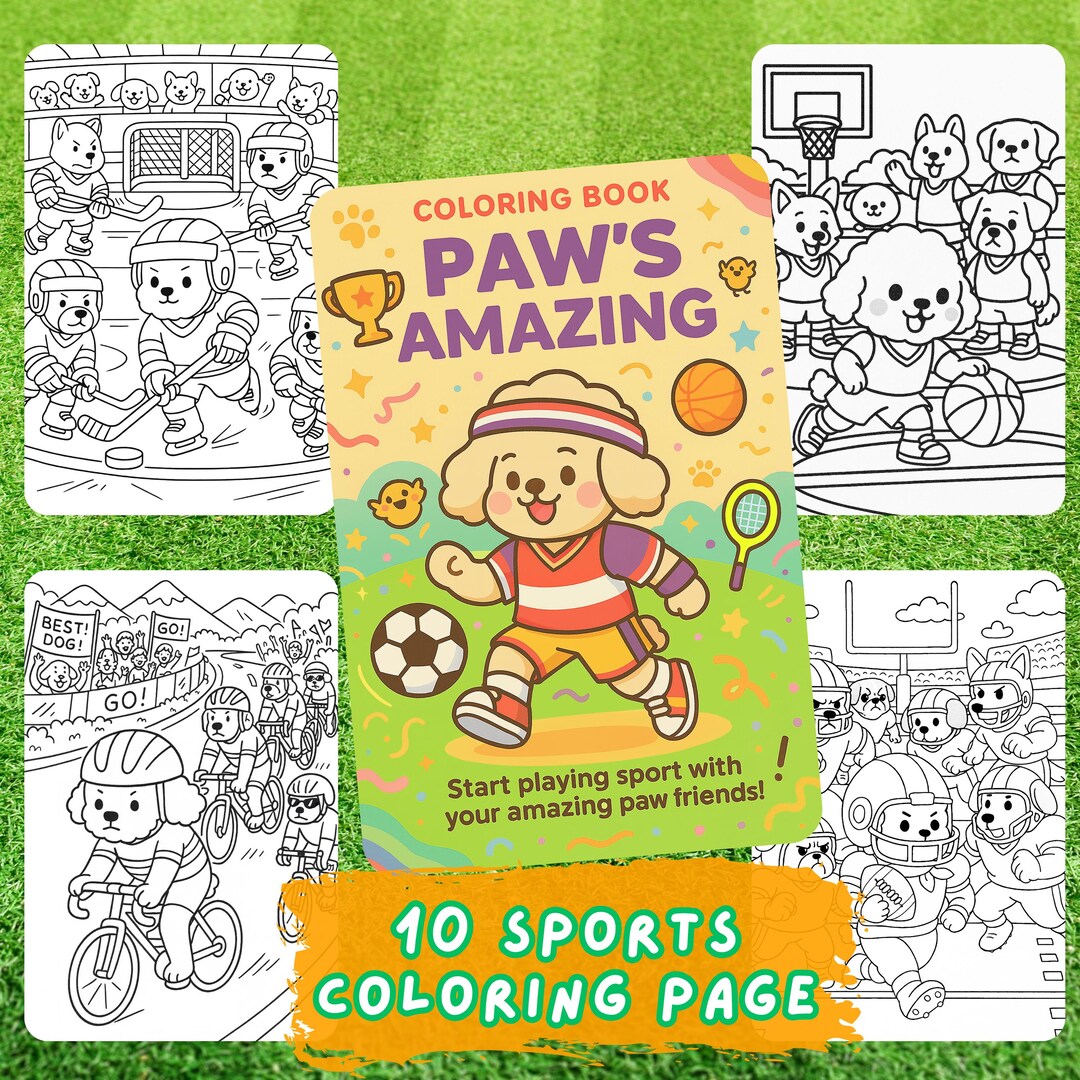 Sports Dog Coloring Pages – Printable Animal Coloring Book for Kids ...