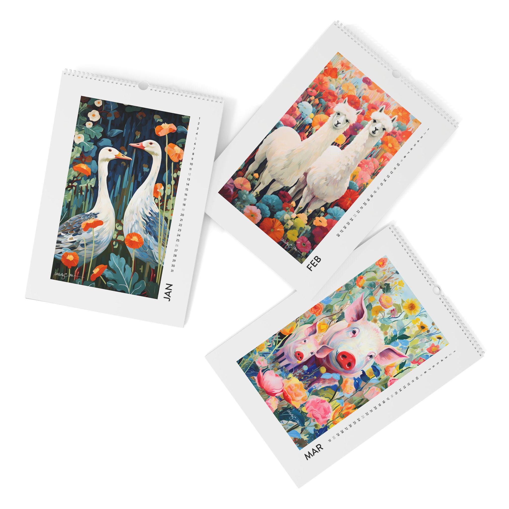 2025 FARM FRIENDS Wall Art Calendar - 1st Edition | Extra Large ...