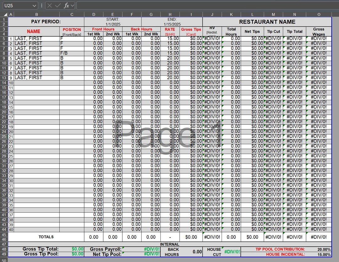 Restaurant Tipout Calculator, Restaurant Tip Pool Calculator, Payroll ...