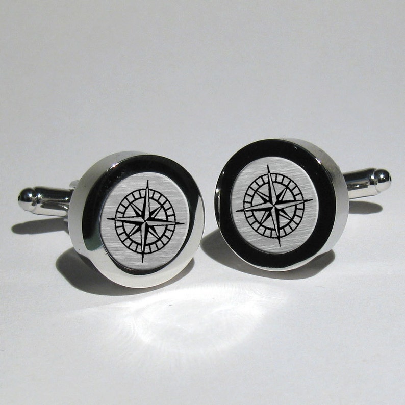 Compass Rose Cufflinks Steampunk Nautical Cufflinks - Etsy