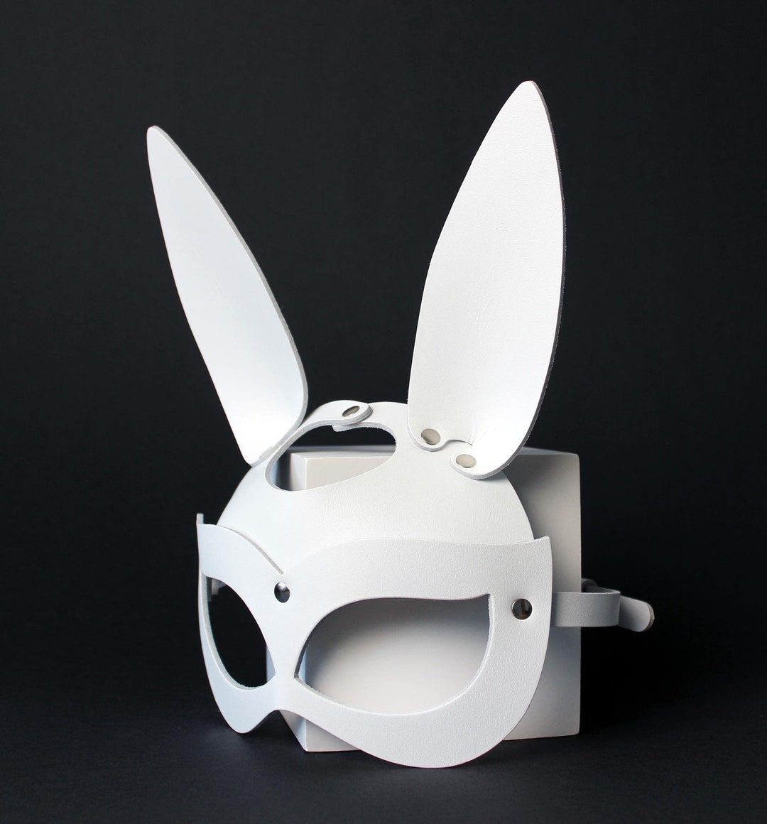 Leather Bunny Mask, Rabbit Mask, Masquerade Mask, Leather Bunny Ears ...