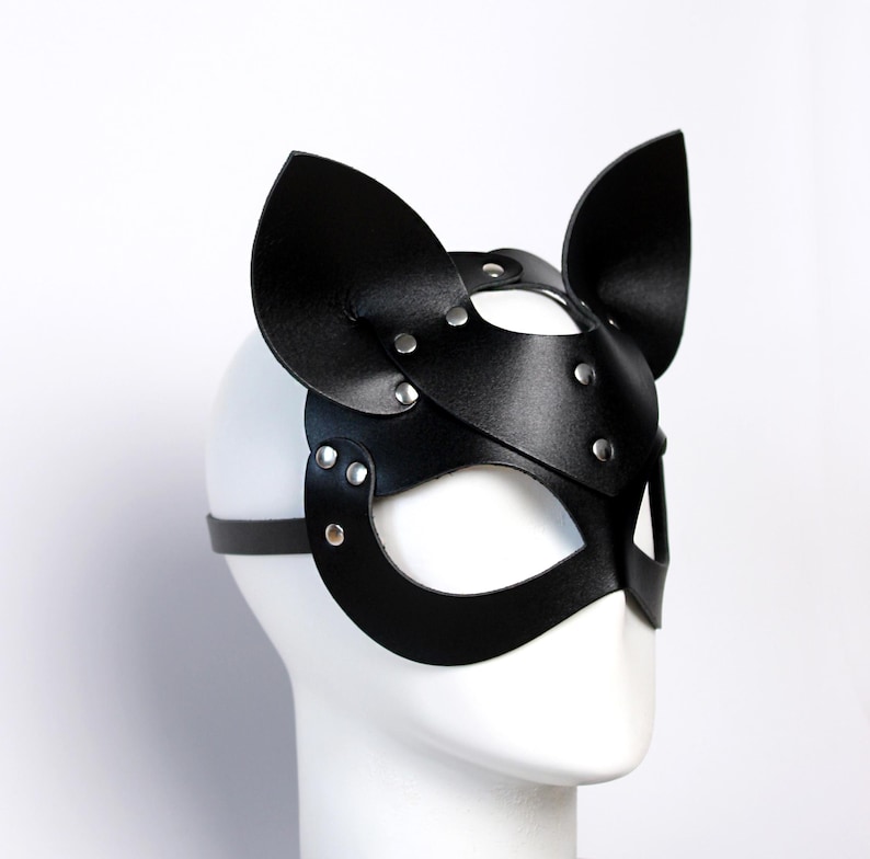 Leather Kitty Mask, Leather Cat Mask, Mask for Masquerade, Festival ...