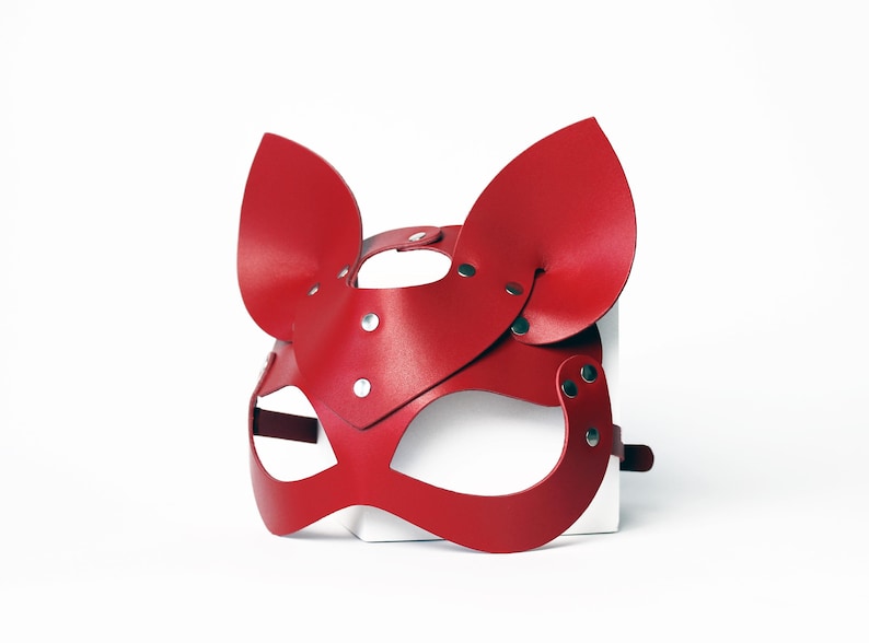 Leather Kitty Mask, Leather Cat Mask, Mask for Masquerade, Festival ...