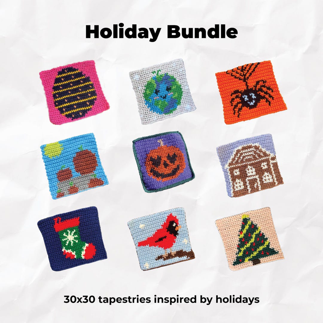Holiday Crochet Tapestry Bundle, Single Crochet Graphs (PDF Pattern - Etsy