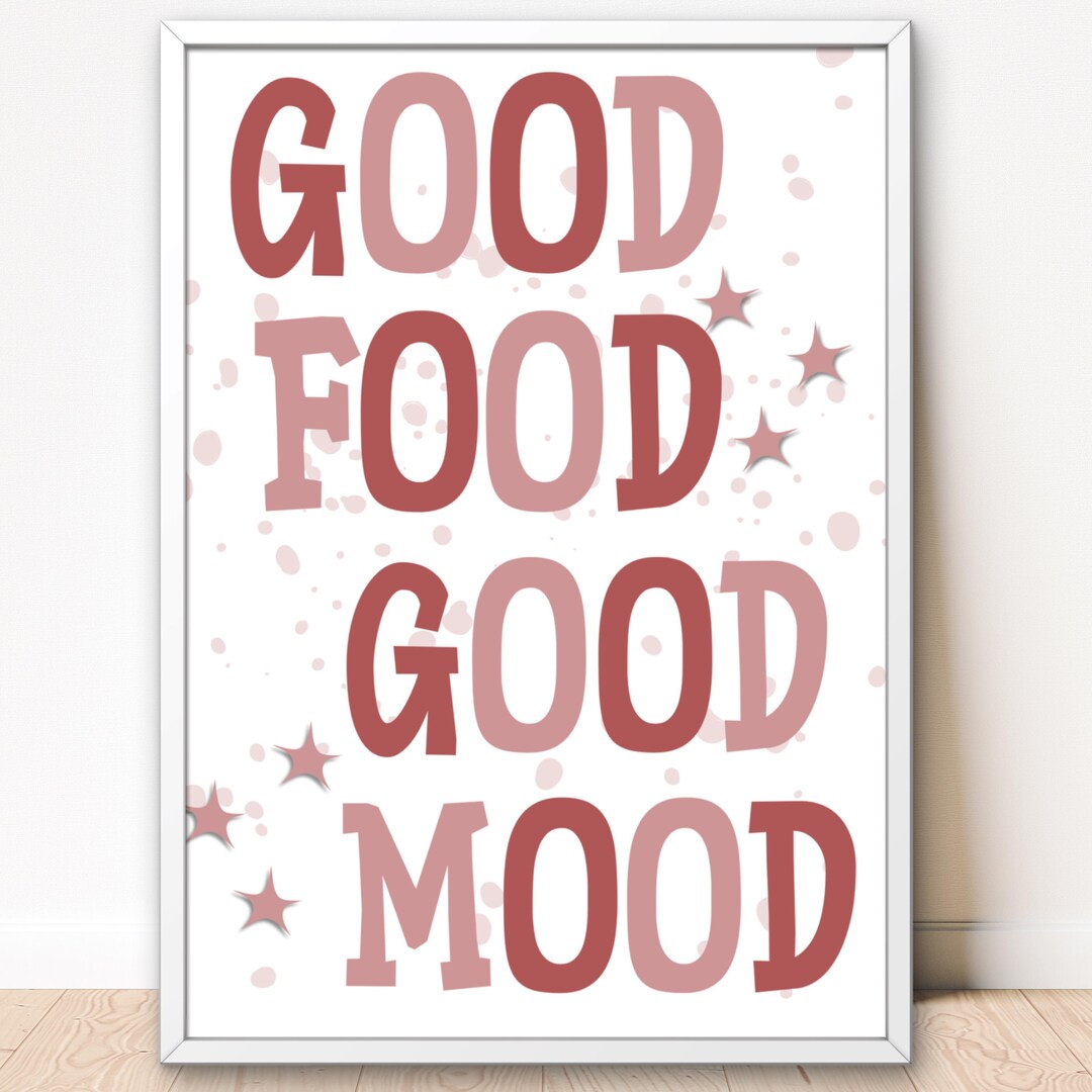 Trending Cute Printable Red Kitchen Wall Art, Good Food Good Mood ...