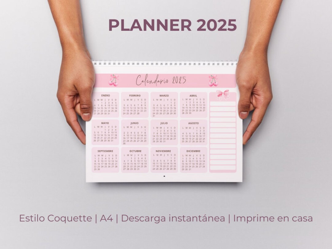 Printable Coquette Style Planner A4 Landscape Size Instant Download ...