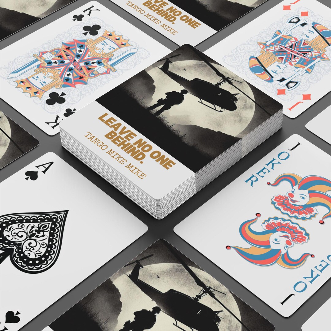 Poker Playing Cards, Leave No One Behind Military Ethos Game Night Gift ...