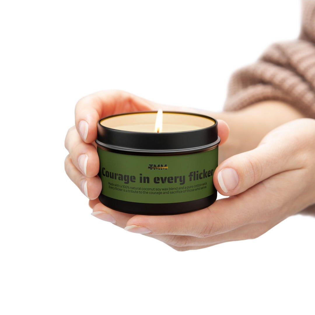 Courage in Every Flicker Tango Mike Mike Tin Candle, Military Gift ...