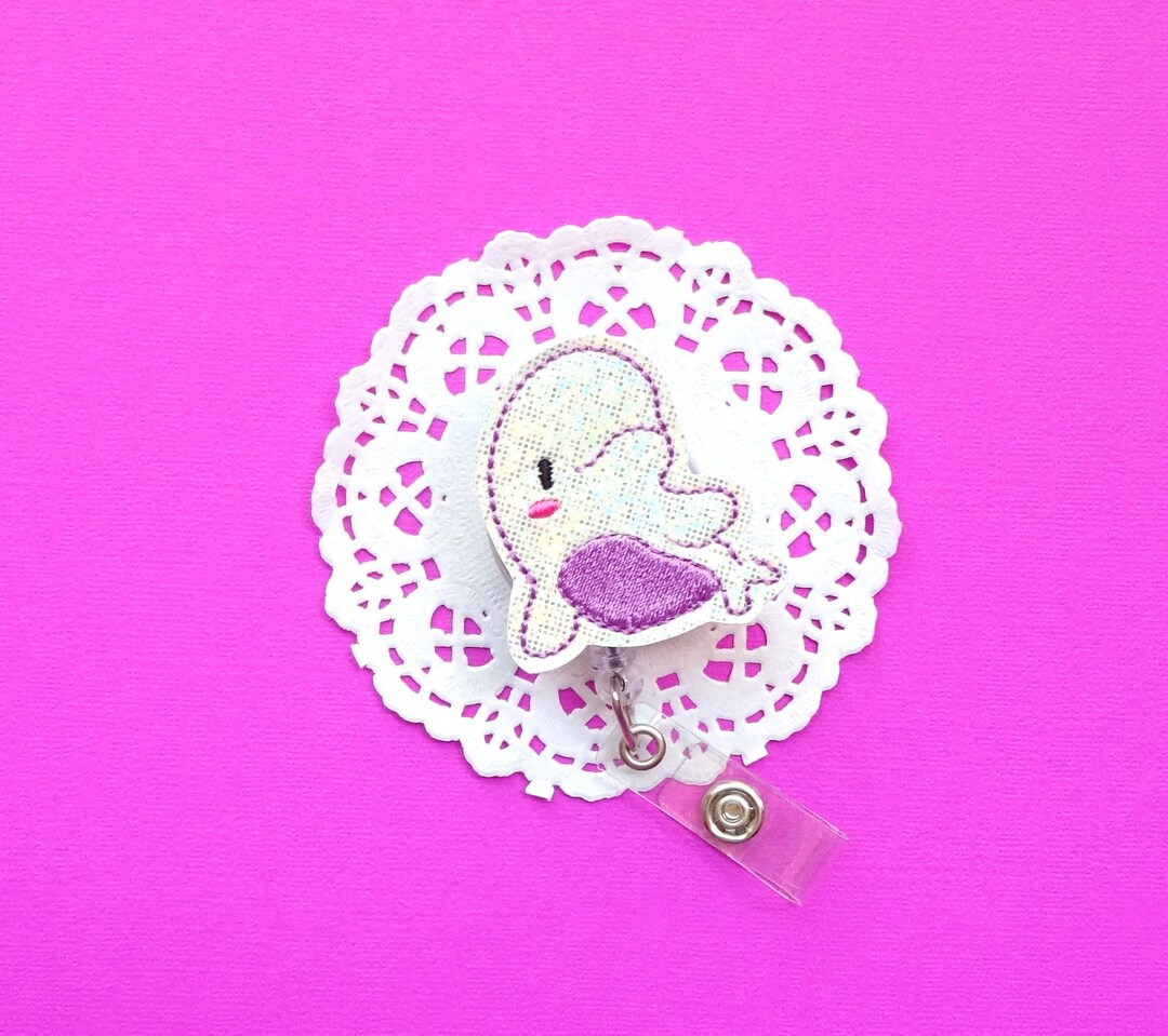 Beluga Whale Badge Reel, Summer ID Badge, Beach Badge Reel, Beluga ID ...