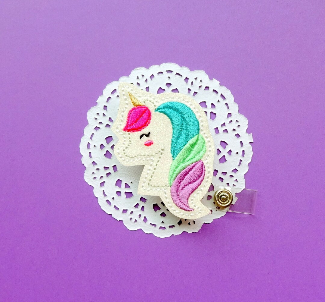 Unicorn Badge Reel , Unicorn Glitter ID Badge, ID Badge Holder, Badge ...