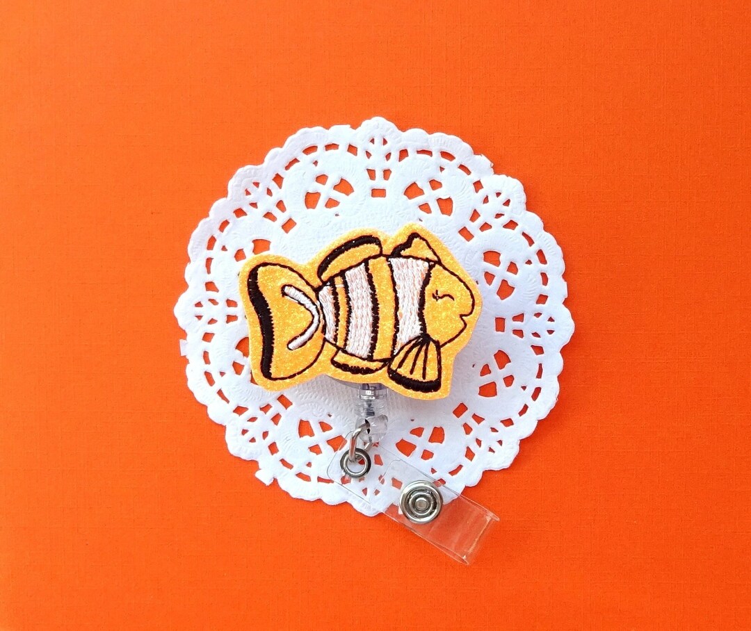 Clown Fish Badge Reel, Glitter Badge Reel, Fish Badge Reel, Summer ...