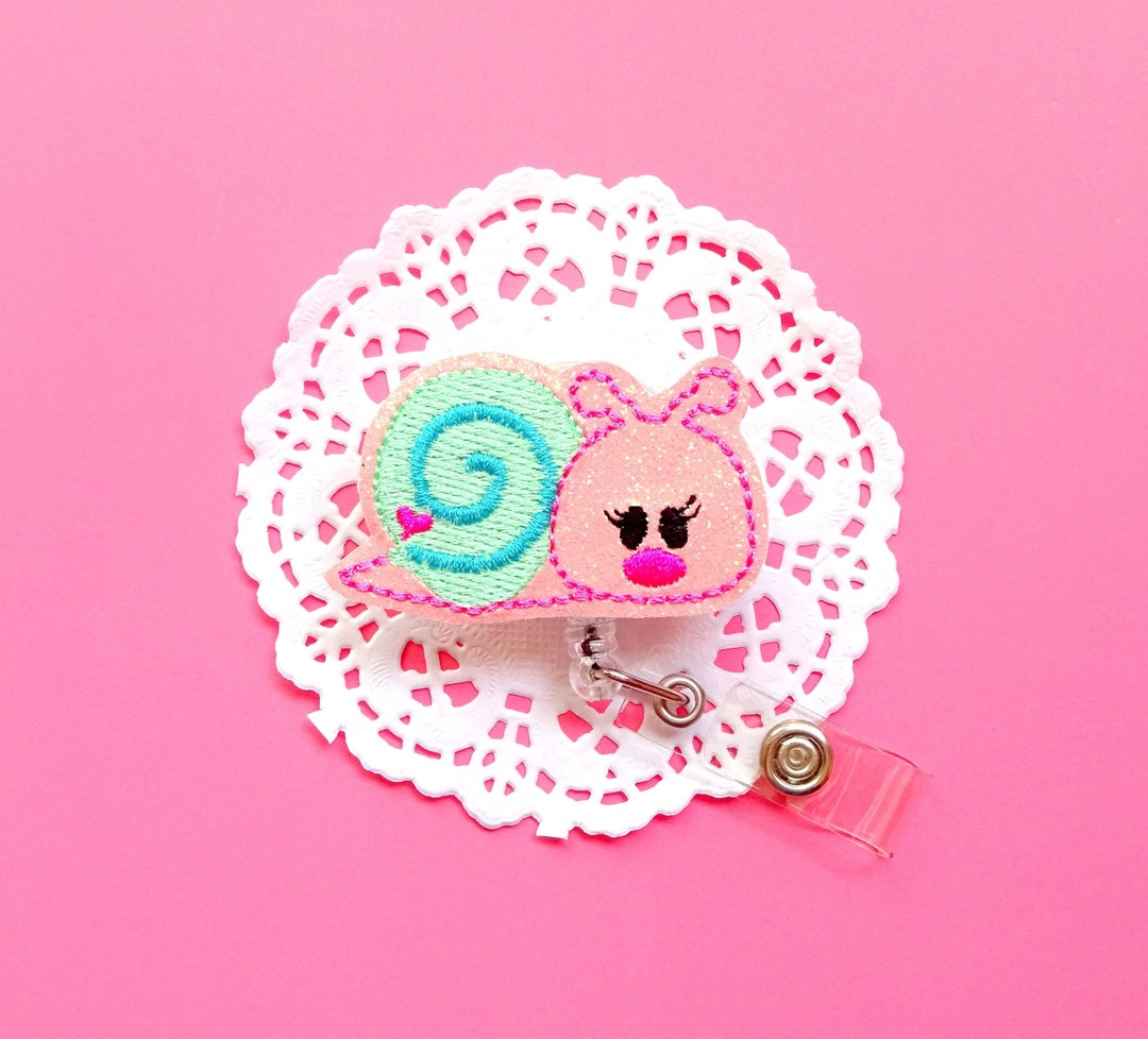 Snail Badge Reel, Glitter ID Badge Holder, Spring ID Badge, ID Badge ...
