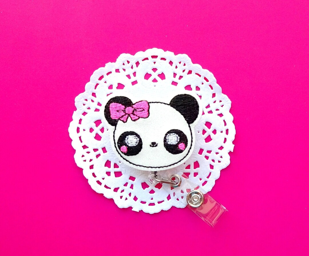 Kawaii Panda ID Badge,glitter Badge Reel,panda Badge Reel,nurse Badge ...