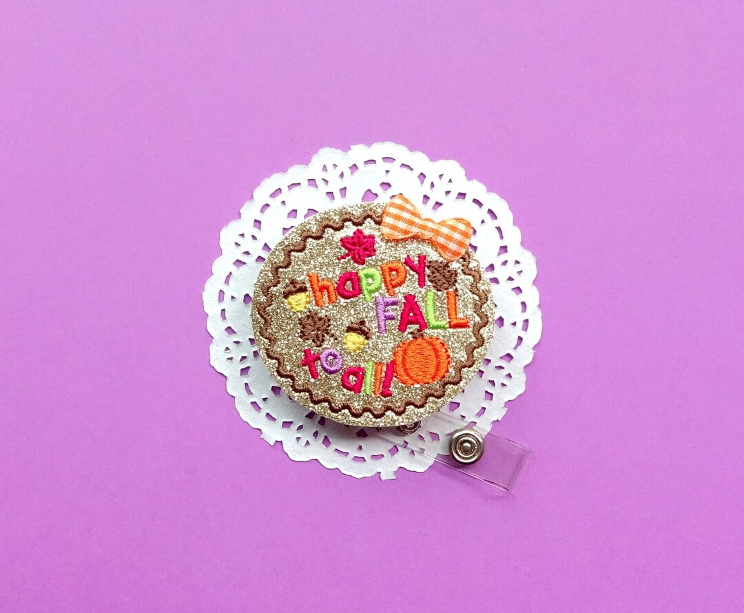 Thanksgiving Badge Reel, Happy Fall ID Badge, Fall Badge Holder, ID ...