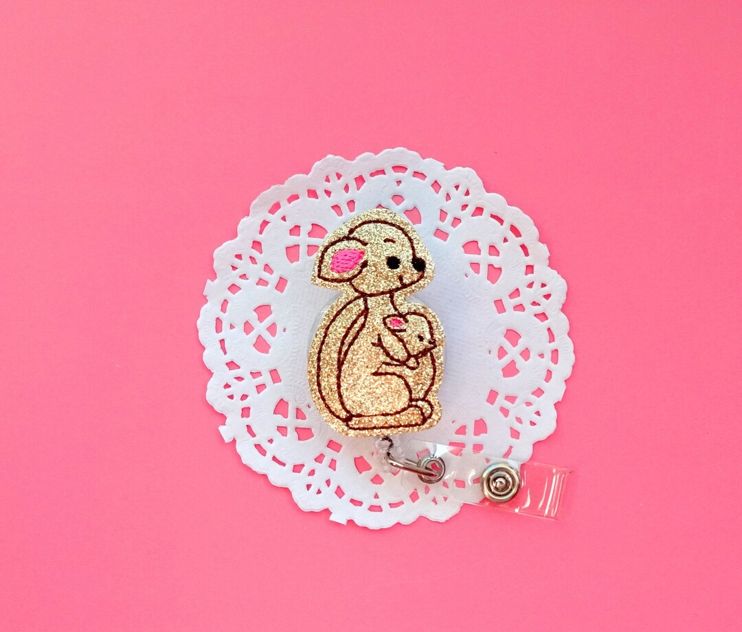 Kangaroo Badge Reel,glitter Badge Reel,kangaroo Care Badge, ID Badge ...