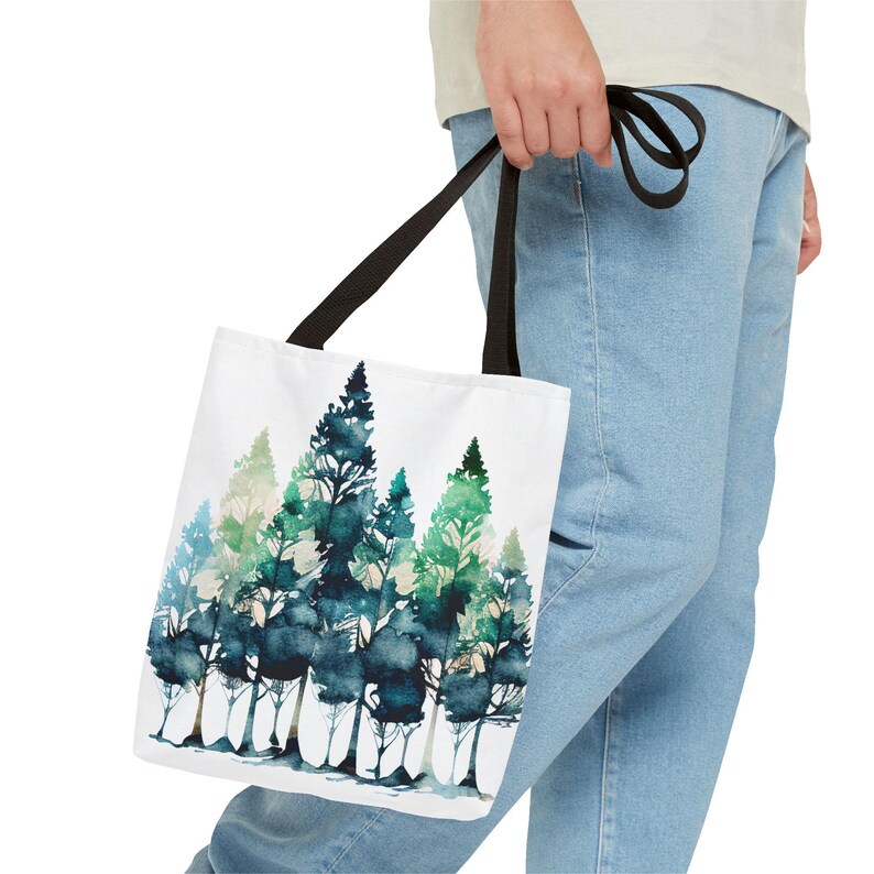 Watercolor Woods, Nature Tote Bag, Tote Bag for Nature, Woods Bag ...
