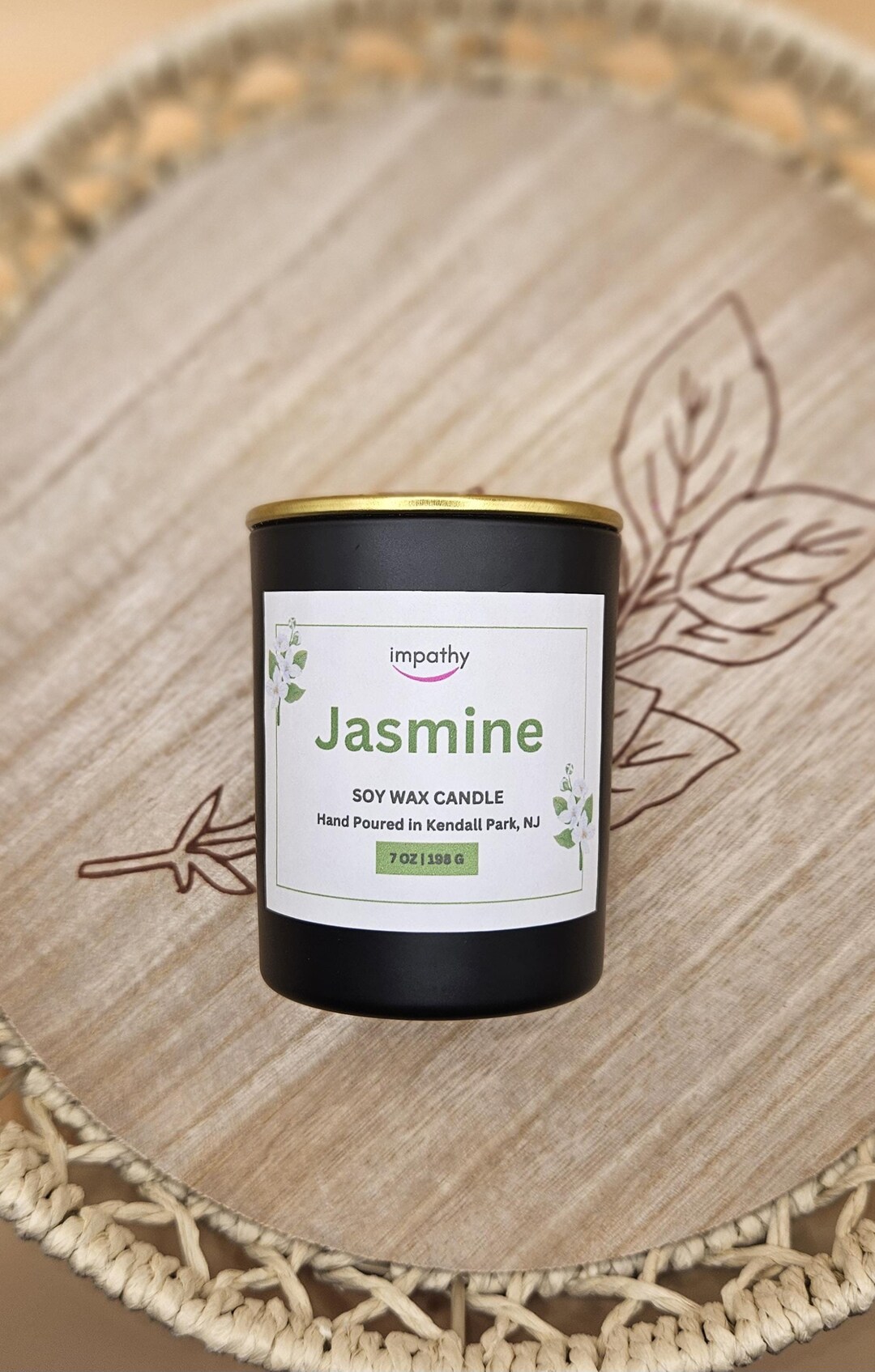 Hand Poured Jasmine Soy Candle, Elegant Floral Scent, Gift for Her ...