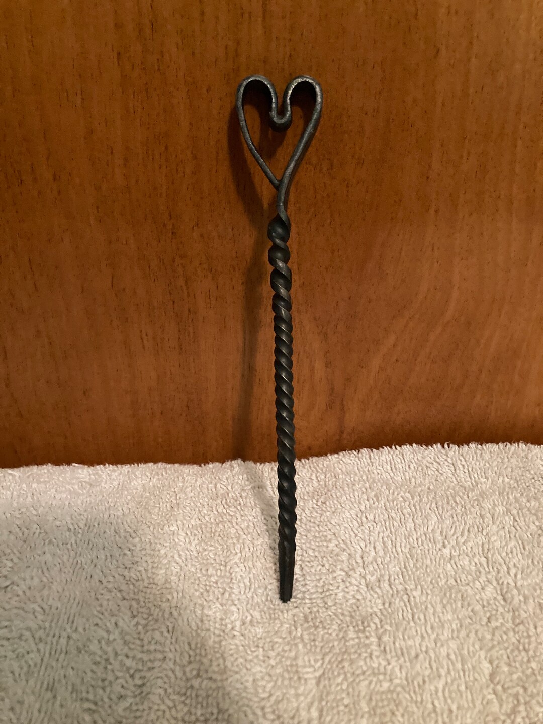 Hand Forged Steel Hair Pin With Heart - Etsy