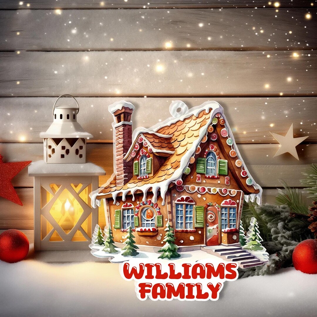 Personalized Gingerbread House Ornament, Acrylic Cute Gingerbread ...
