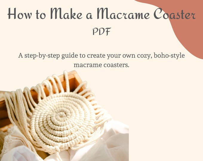 Macrame Coaster Pattern, Macrame PDF Tutorial Coaster, Macrame Tutorial Video for a Flower ...