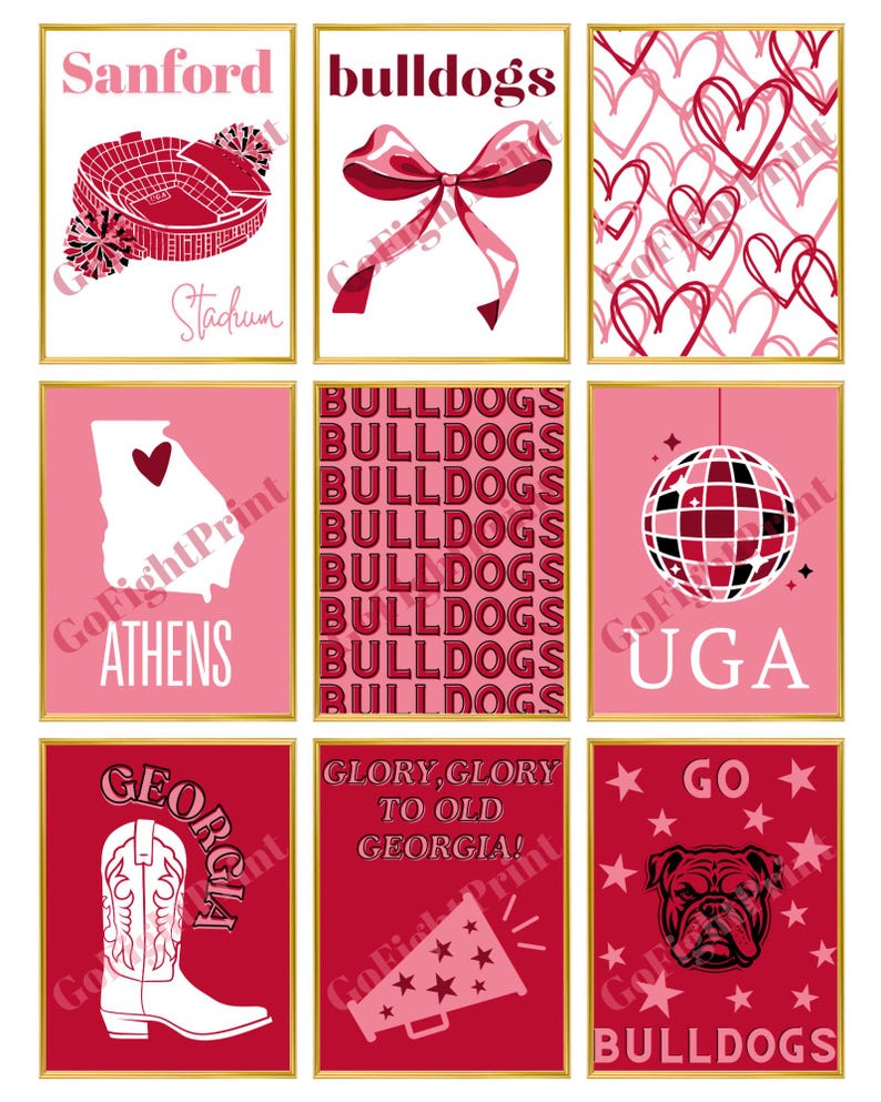 UGA College Wall Art Digital Download Prints- Trendy and Aesthetic ...