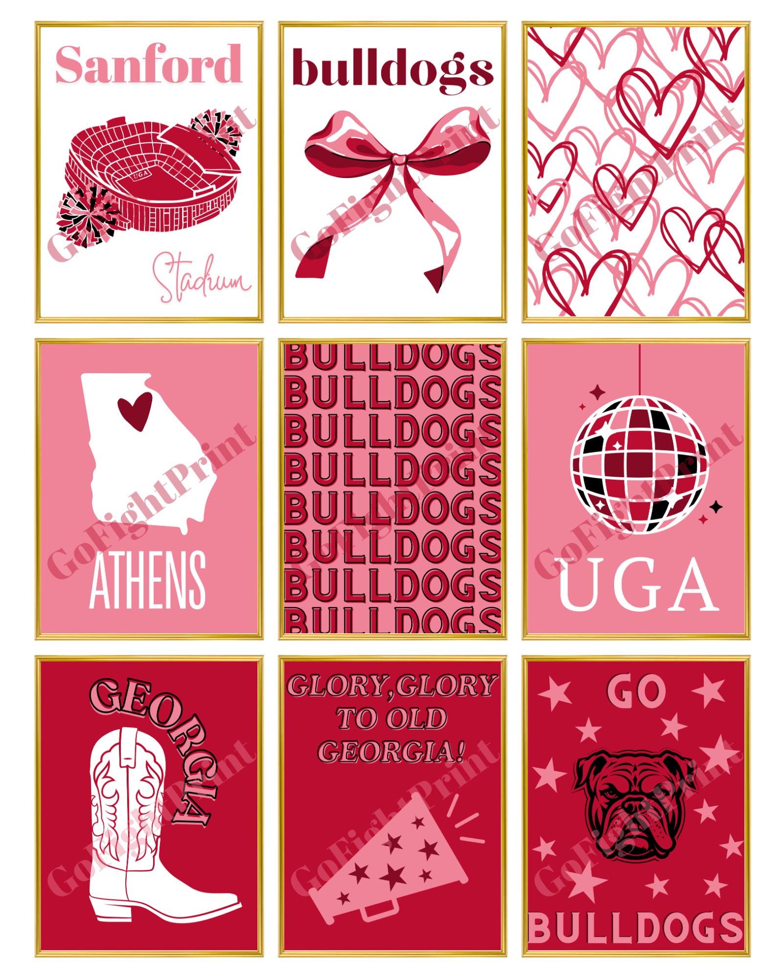 UGA College Wall Art Digital Download Prints- Trendy and Aesthetic ...