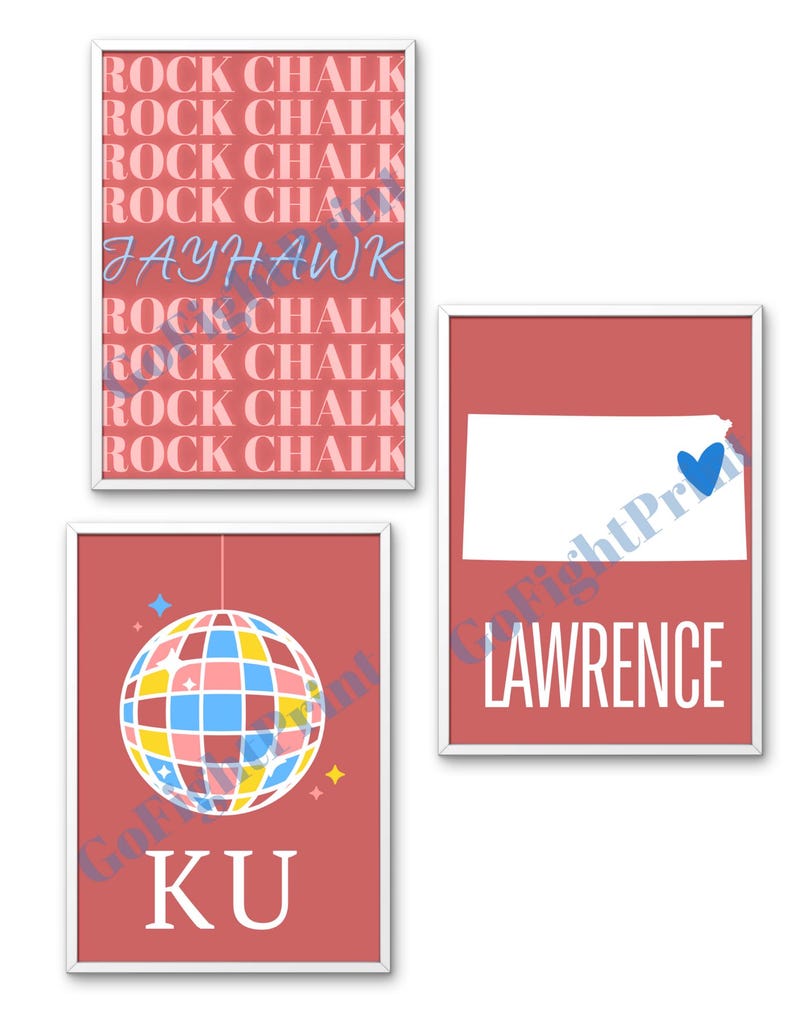 KU College Wall Art Digital Download Prints - Trendy and Aesthetic ...