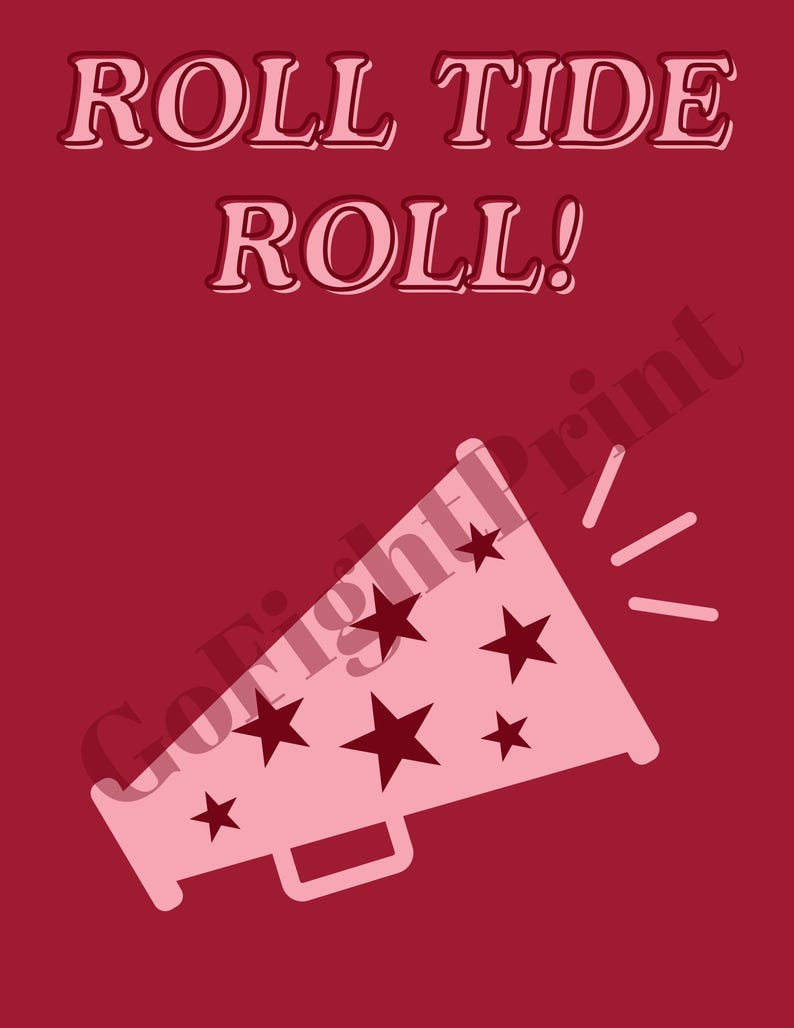 Alabama College Wall Art Digital Download Prints- Trendy and Aesthetic ...
