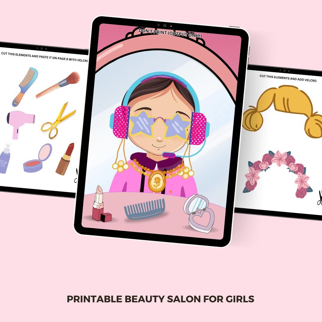 Printable Beauty Salon for Girls Fun and Engaging Activities Dress up ...