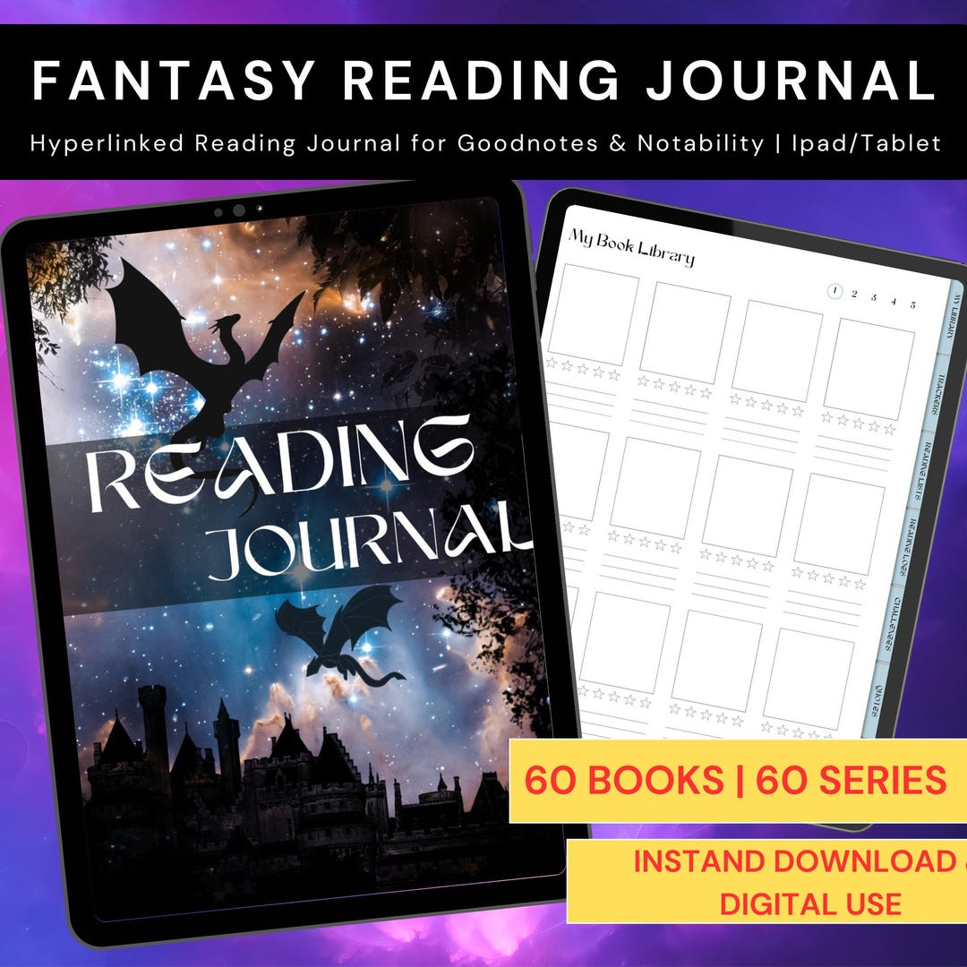 Fantasy Reading Tracker for Goodnotes & Notability, Book Planner ...