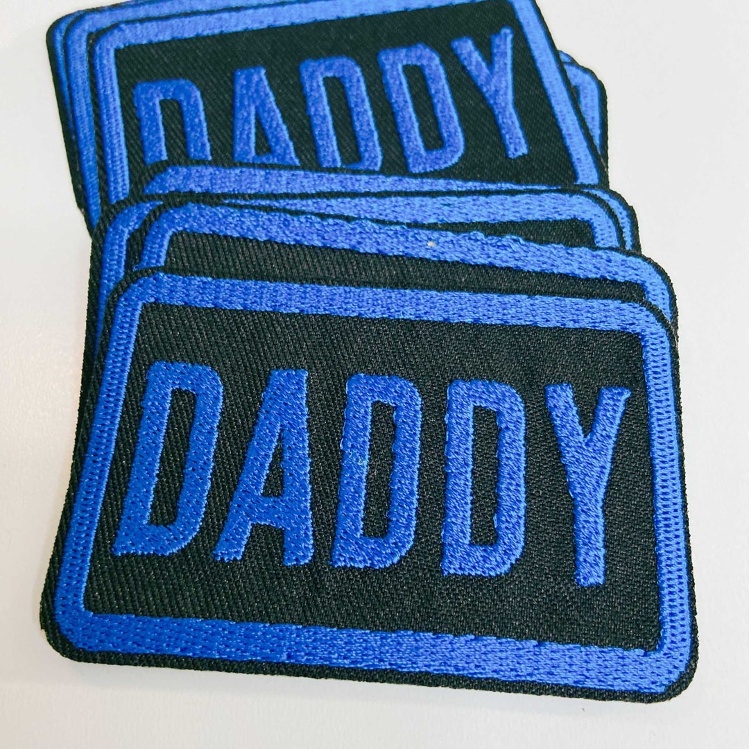 3 DADDY in Blue Embroidered Hat Patch - Etsy