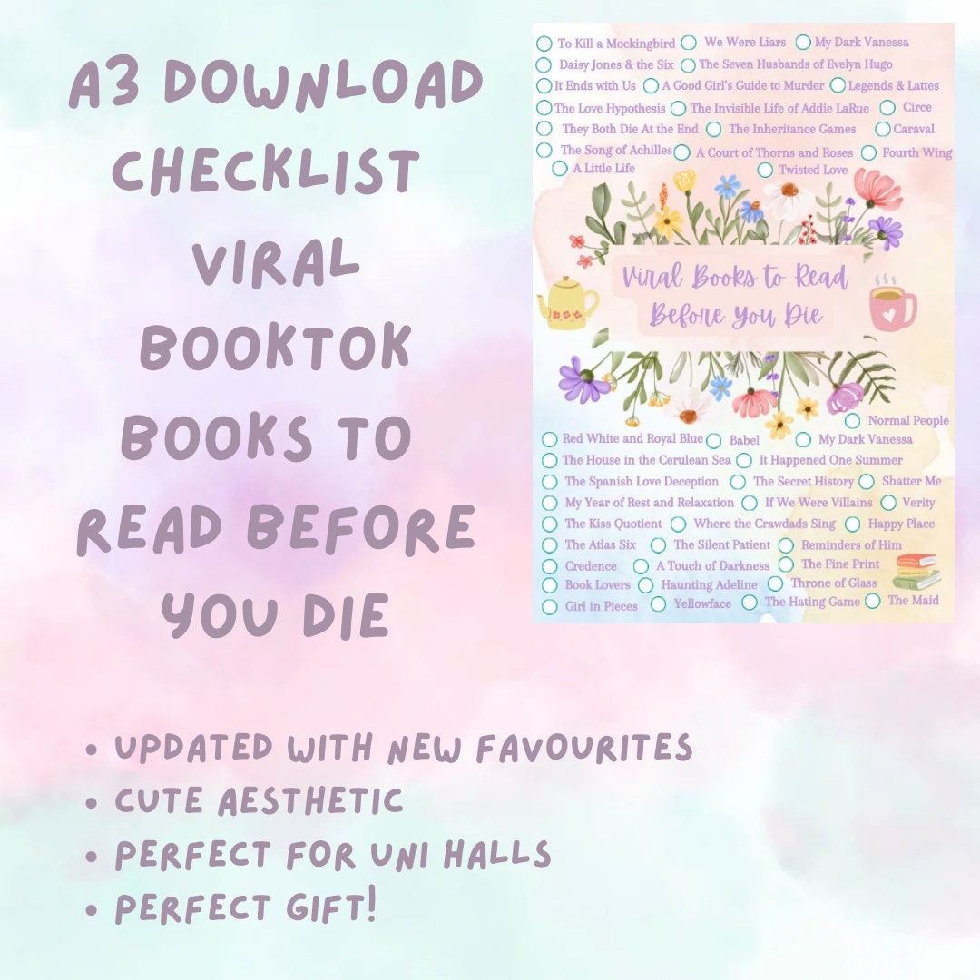 A3 Digital Poster Viral Tiktok Books Booktok Poster - Etsy