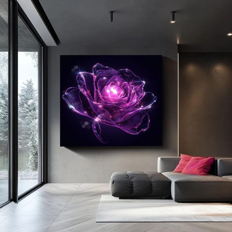 Violet Flower Print Art Digital - Etsy