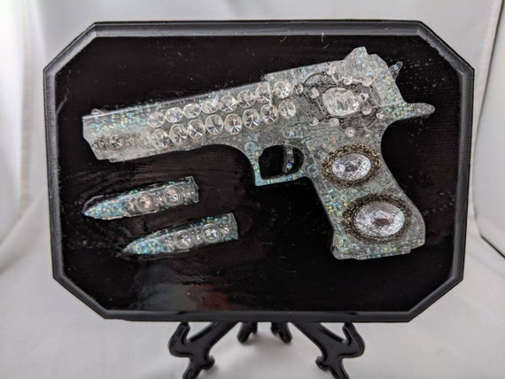 Pink Handgun With Rhinestones