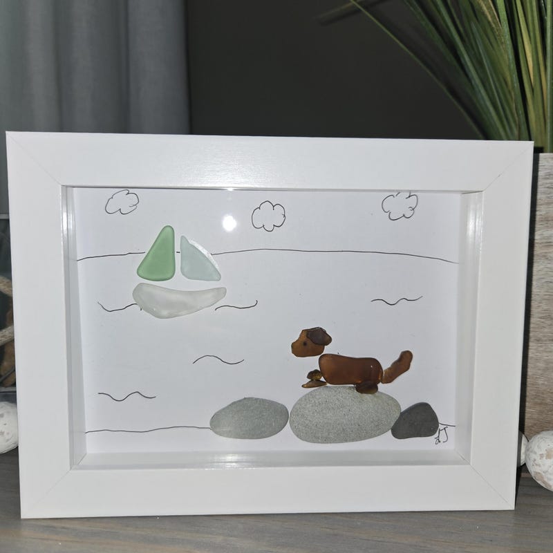 Sea Glass Dog Art - Etsy