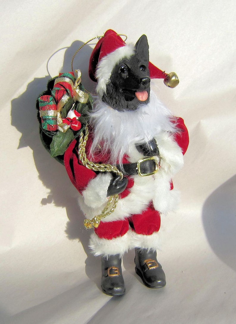 Standing Santa GERMAN SHEPHERD Dog Breed Santa Holiday Figurine 9" Tall ...