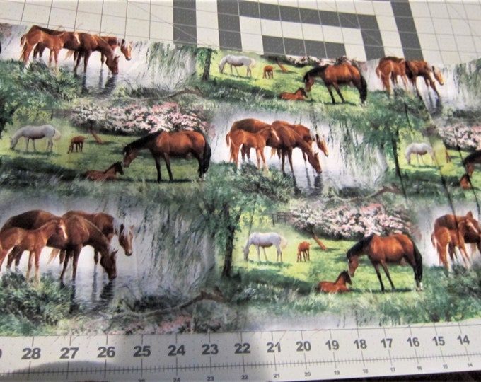 Horse Fabric Horse Multi Coat Floral Horses Fabric Purple by ...