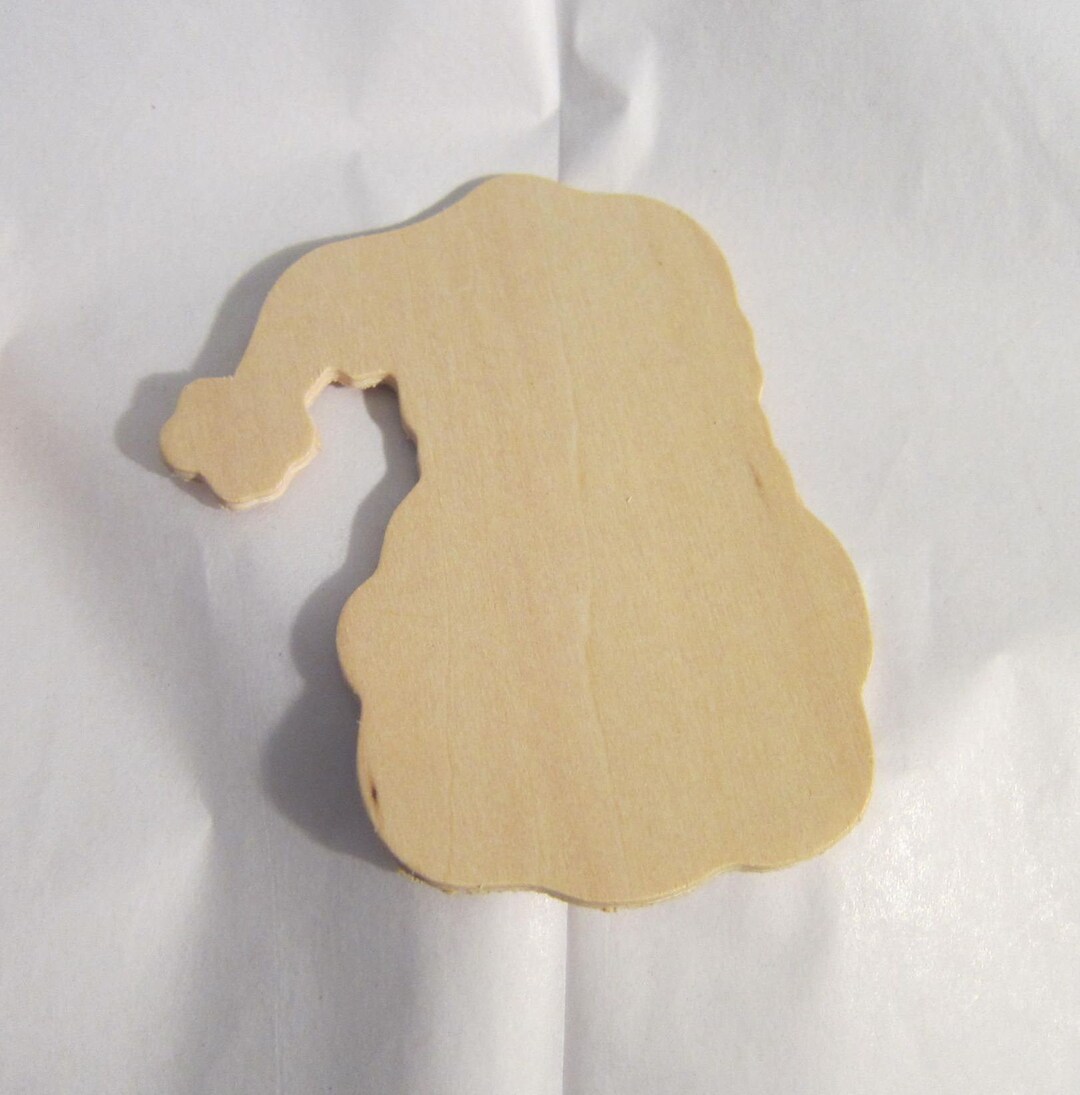 Wood Cutout SANTA HEAD Craft Supply Wood Unfinished Cutout 4" Lot of 12 ...