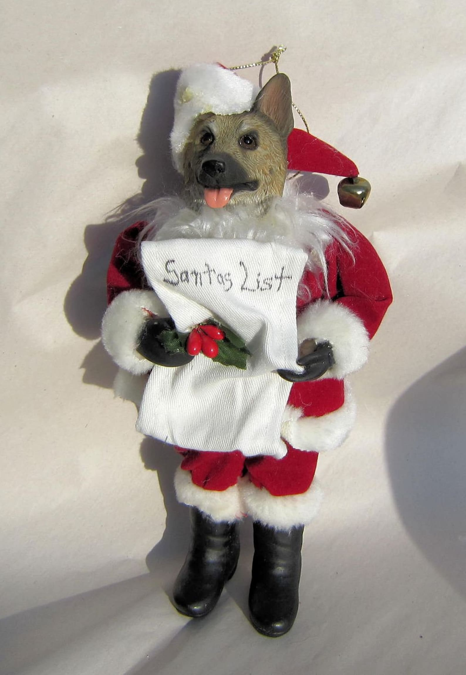 Standing Santa GERMAN SHEPHERD Dog Breed Santa Holiday Figurine 9" Tall ...