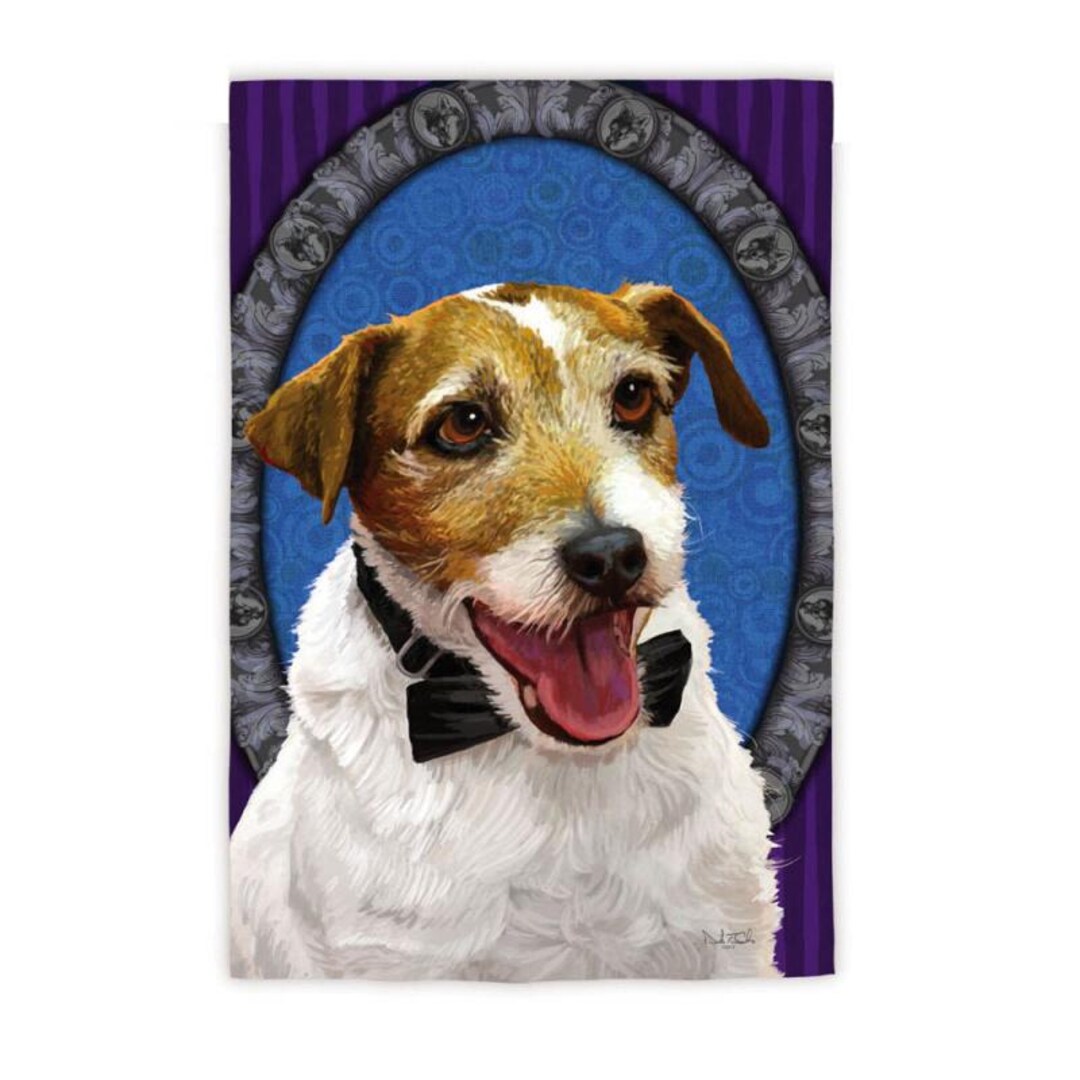 Vintage Large Outdoor JACK RUSSELL TERRIER Dog Breed House Flag 29 X 43 ...