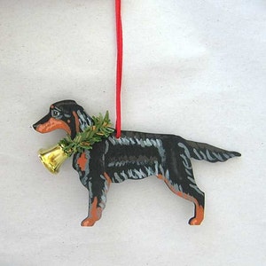 Hand-painted GORDON SETTER Wood Christmas Tree Ornament Artist Original ...