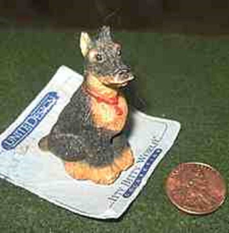 Vintage Mini DOG Figurine by United Design Doberman Boxer | Etsy