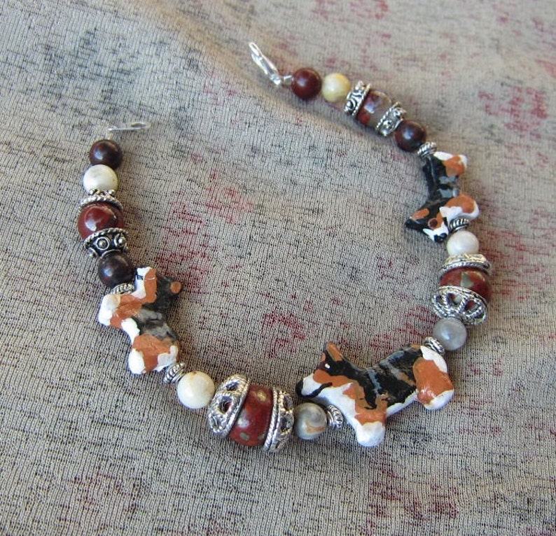 Handmade WELSH CORGI Tri-color Clay Bead Bracelet Red - Etsy