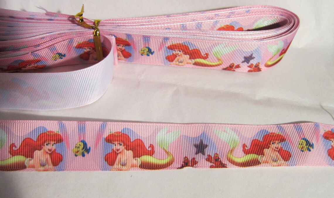 Ribbon Disney Princess ARIEL Grosgrain 1 Ribbon 3 Yards | Etsy